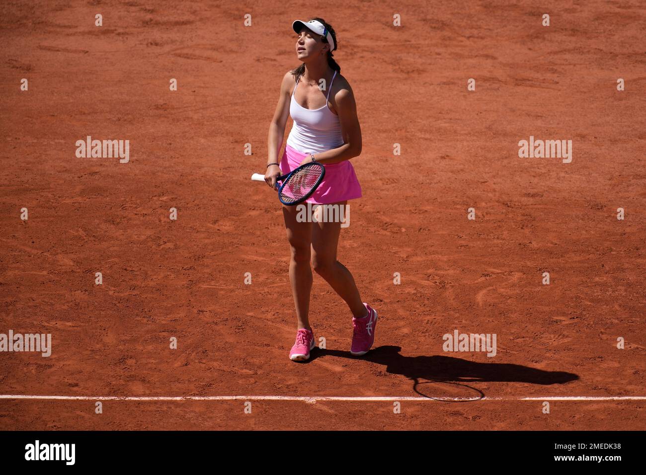 Romania's Patricia Maria Tig reacts as she plays Japan's Naomi Osaka ...
