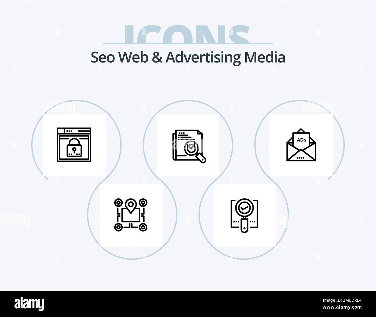 Seo Web And Advertising Media Line Icon Pack 5 Icon Design. directions. map. speed. voice ...
