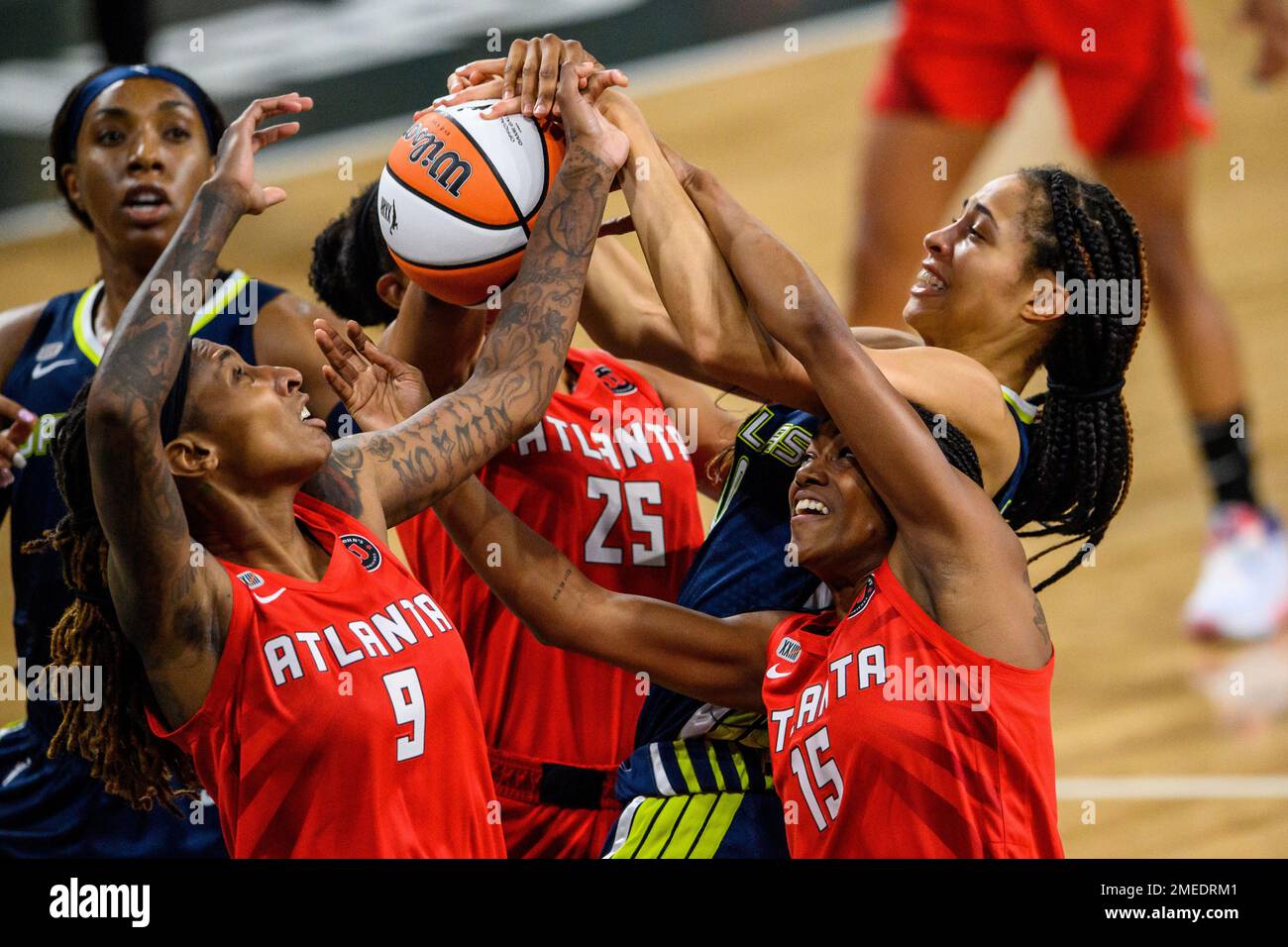 Dallas Wings forward Isabelle Harrison (20), Atlanta Dream forward ...