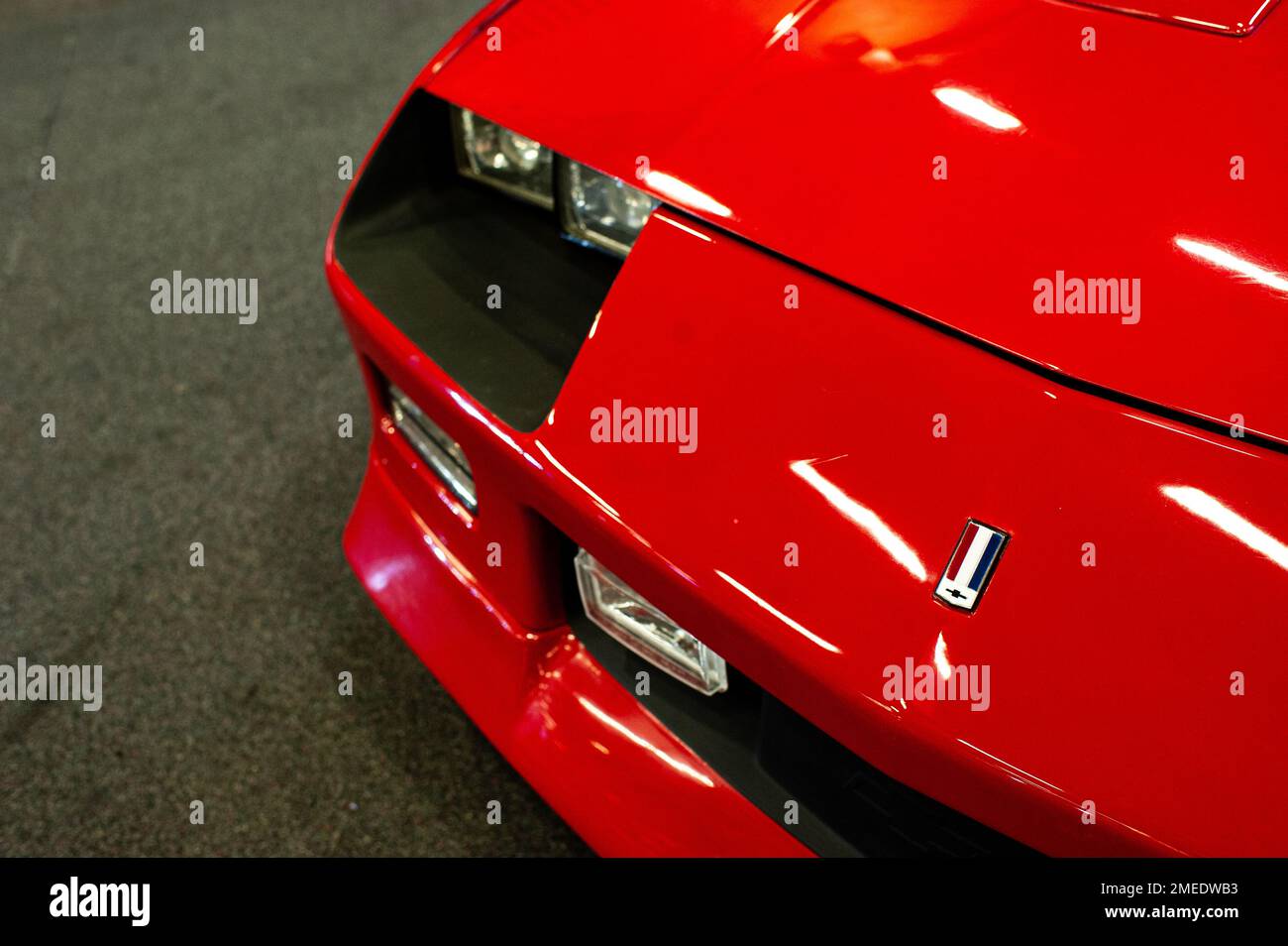 A Chevrolet Camaro Z28 during the MCM Car Show in Bogota, Colombia, the ...