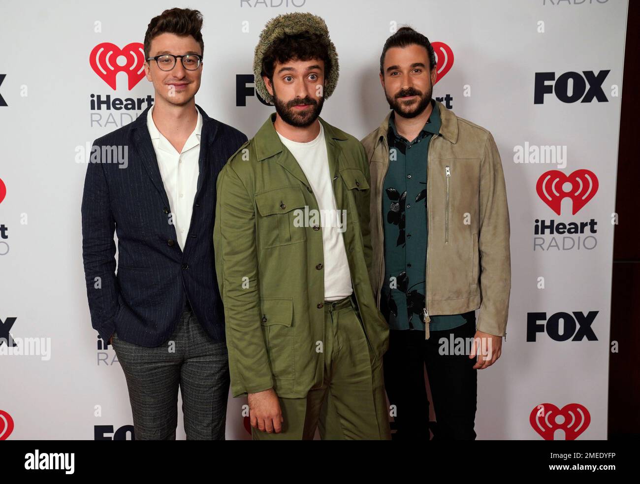 Ryan Met, from left, Jack Met, Adam Brett Met, of AJR, attend the ...