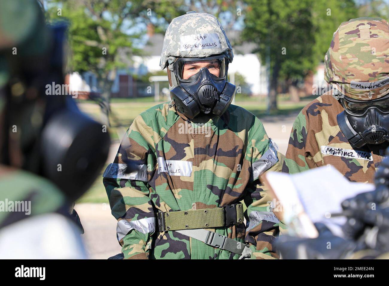 Aerospace Medical Technicians from the 127th Medical Group dress in Mission Oriented Protective ...