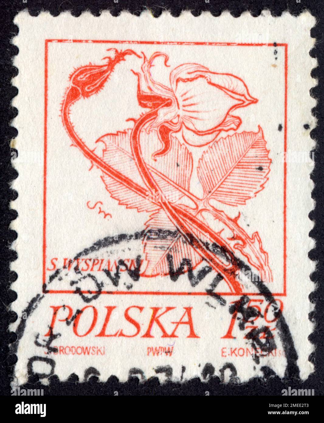 TIMBRE OBLITÉRÉ S. WYSPIANSKI. POLSKA. 1,50 ZL Stock Photo - Alamy