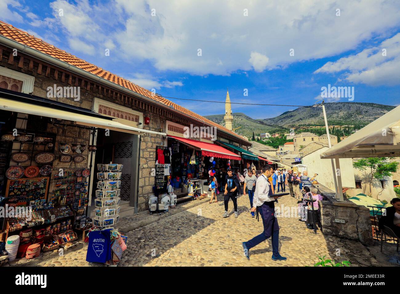 Mostar, Bosnia and Herzegovina - May 12, 2022: Old Town in city center ...