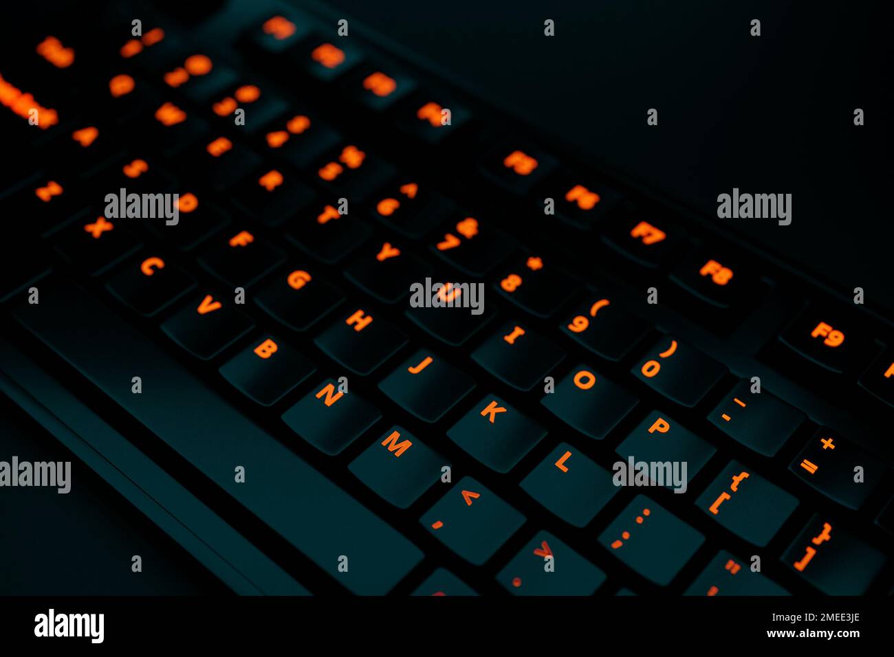 3d illustration, close up of the realistic computer or laptop keyboard ...