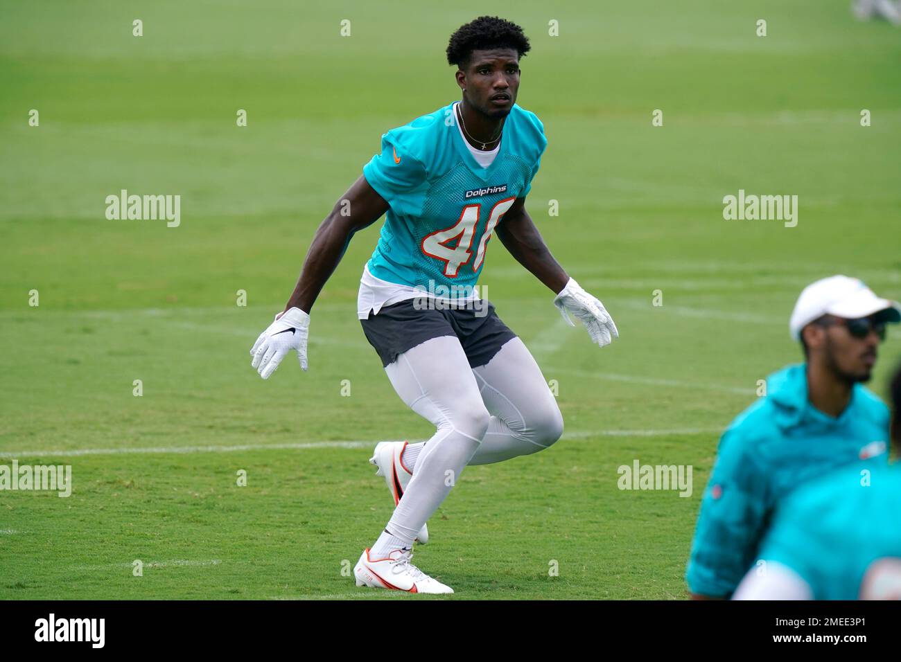 Miami Dolphins cornerback Tino Ellis does drills at the team's NFL ...
