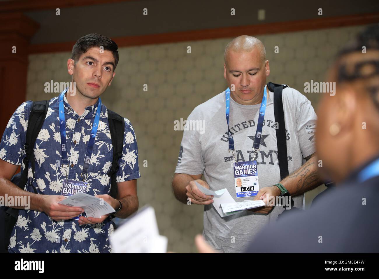 U.S. Army 1st Lt. Ryan Arthur, left, and veteran Matthew Hoalcraft ...