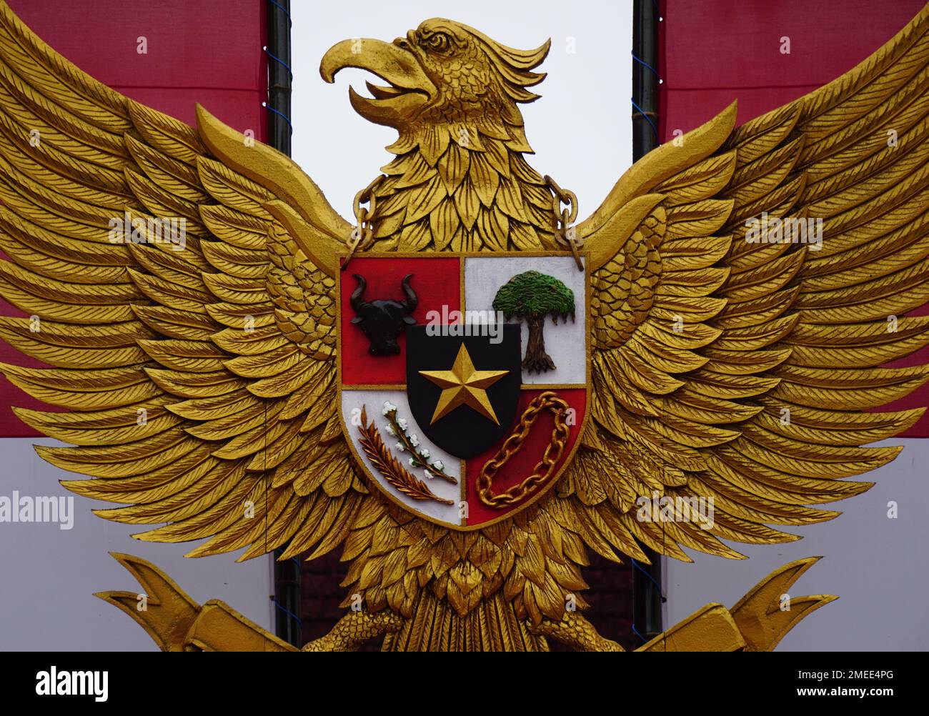 Garuda Pancasila (Indonesian five principles) with a natural background ...