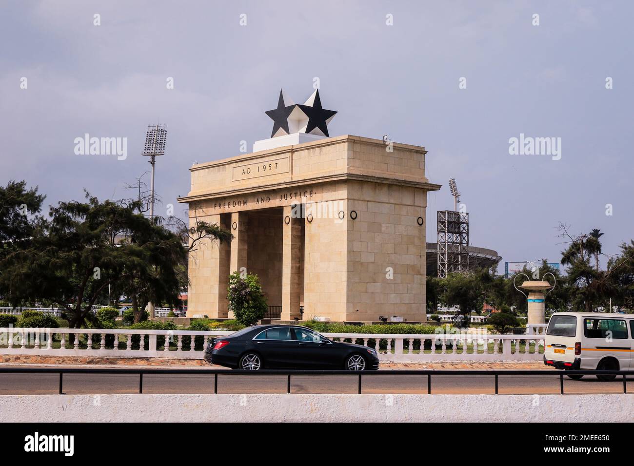 Independence Arch on the Black Star Square in African Capital City ...