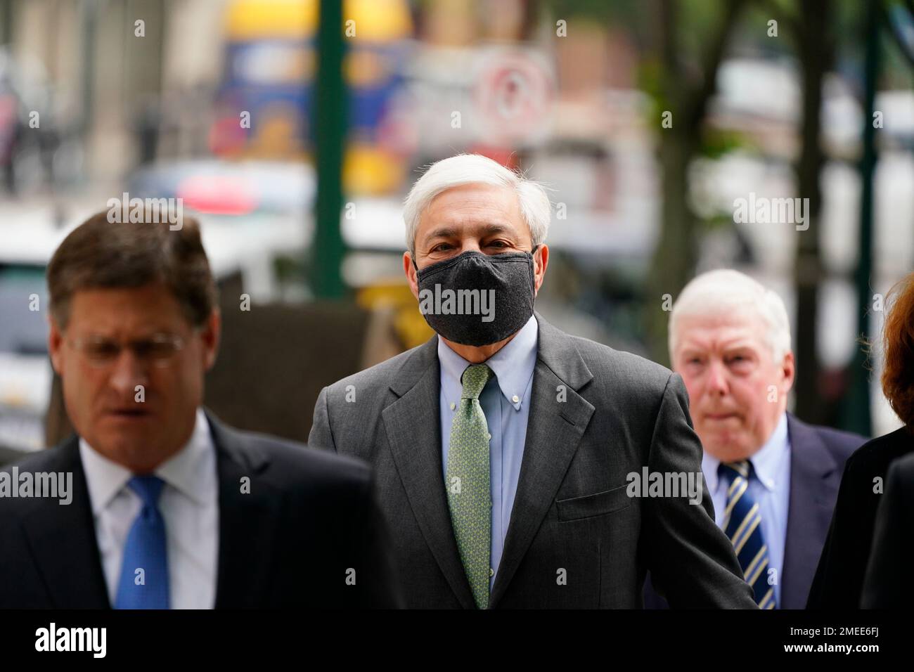Former Penn State President Graham Spanier arrives for a hearing at the ...