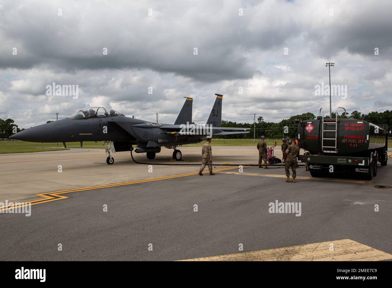 U.S. Marines with Marine Wing Support Squadron (MWSS) 272 and Airmen ...