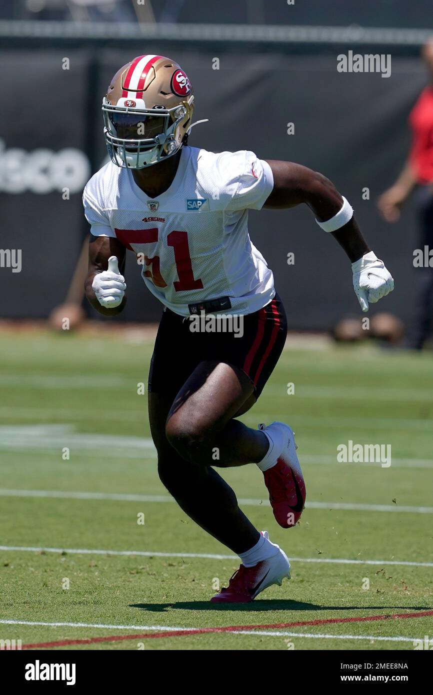San Francisco 49ers linebacker Azeez Al-Shaair at the team's NFL ...