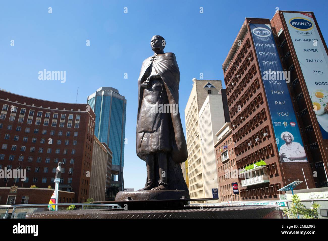 A statue of Nehanda Charwe Nyakasikana is seen on the streets of Harare ...