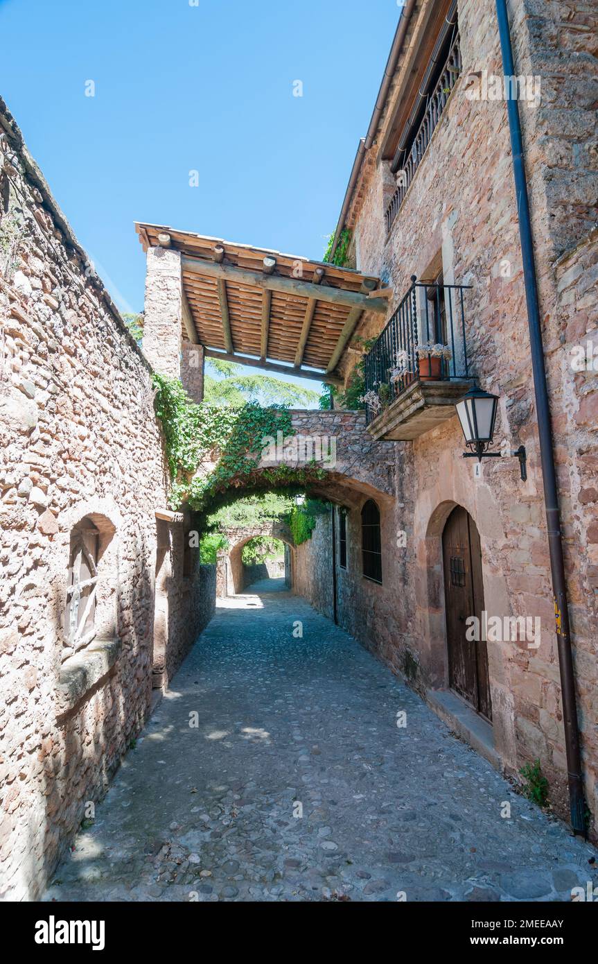 scenic stone pavement ,Mura village, Catalonia, Spain Stock Photo - Alamy