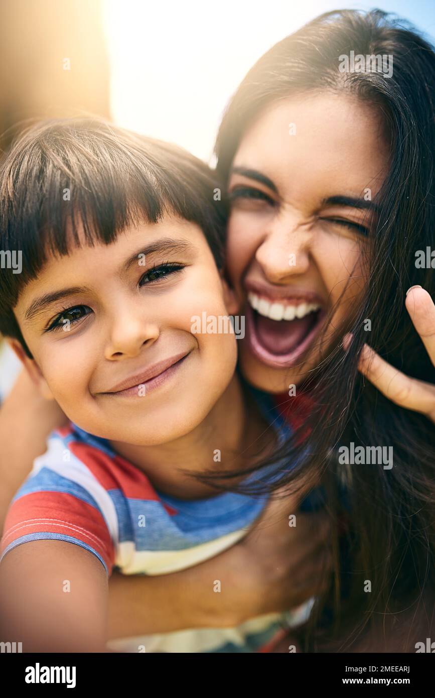 My mom is the best. Closeup portrait of an attractive young woman and ...