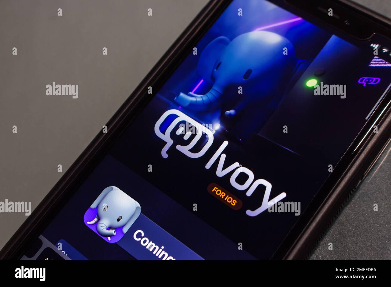 Vancouver, CANADA - Jan 23 2023 : The website of Ivory, third party app ...