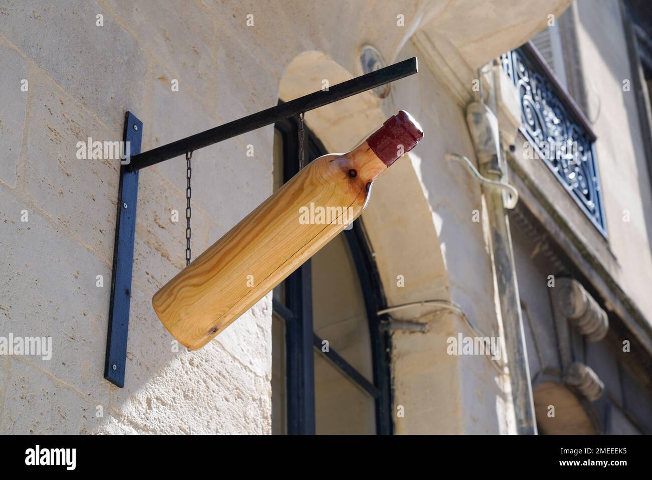 wooden bottle as a wine and liquor store sign bar shop outdoor Cafe ...