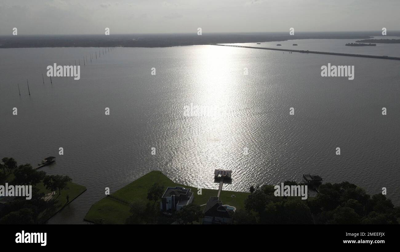 Aerial view of Lake Houston in Huffman, Texas, on May 10, 2021. The ...