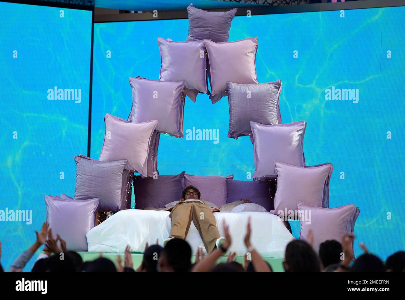 Dave Bayley, of Glass Animals, performs at the Billboard Music Awards ...