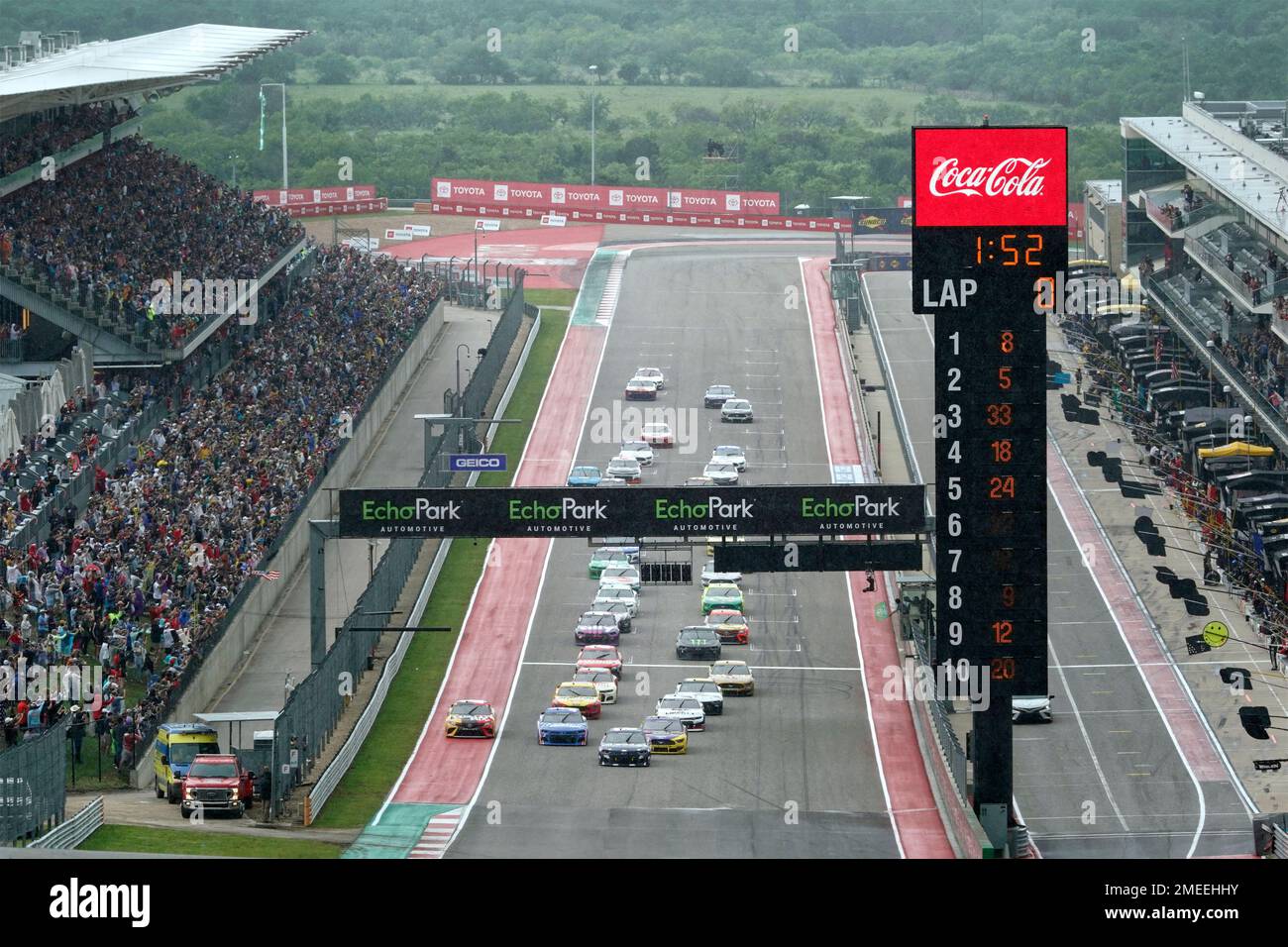 Drivers take the green flag to start the NASCAR Cup Series auto race at ...
