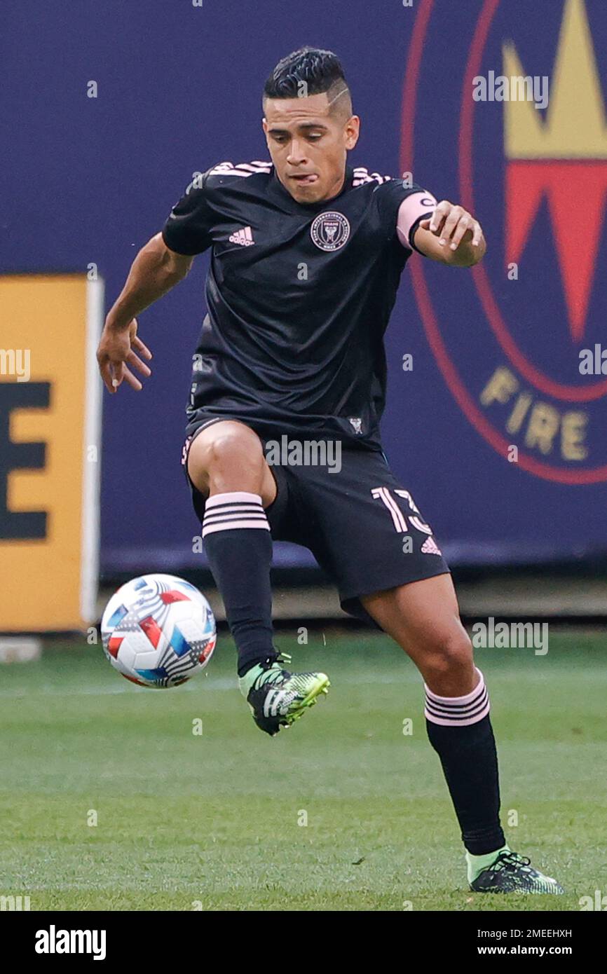 Inter Miami midfielder Victor Ulloa (13) in action against the Chicago Fire during the first ...