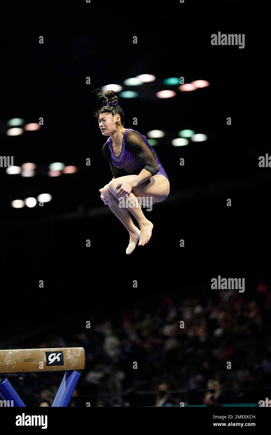 Kayla DiCello performs her balance beam routine during the U.S. Classic ...