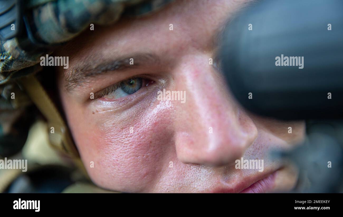 U.S. Marine Corps Pfc. Matthew Park, a rifleman with 1st Battalion, 8th ...