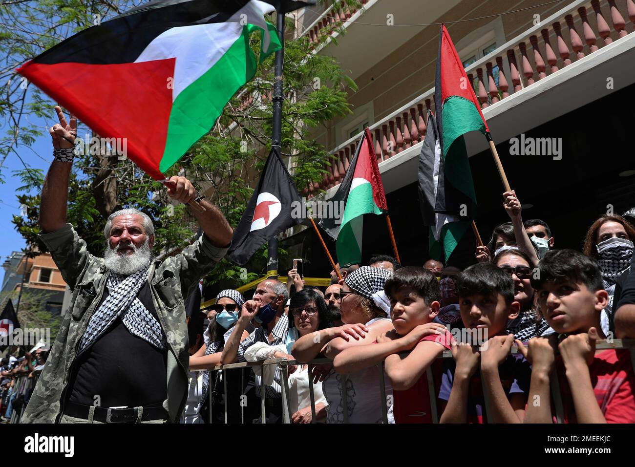 Supporters of a pro-Syrian Lebanese group, the Syrian Social ...