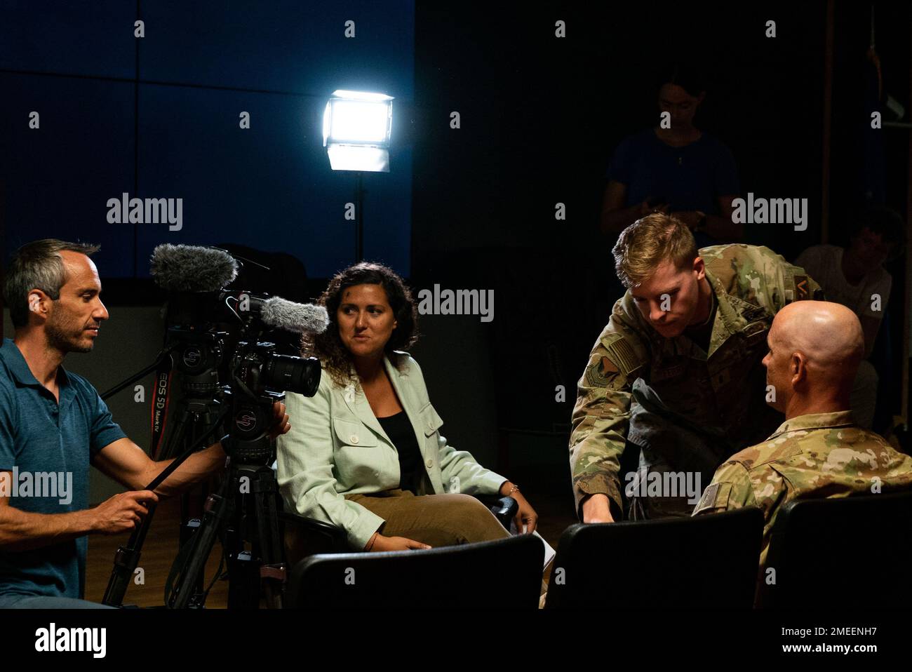 France Television reporters interview U.S. Air Force Lt. Col. Alex ...
