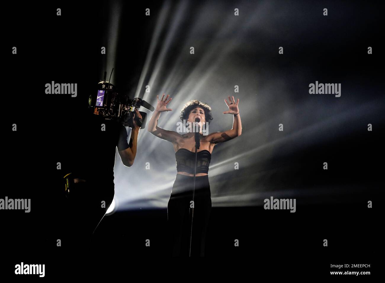 Barbara Pravi from France performs Voila at the Grand Final of the ...