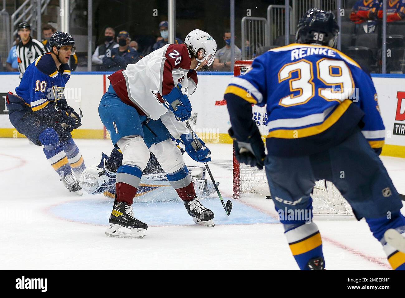 Colorado Avalanche's Brandon Saad (20) scores a goal during the third ...