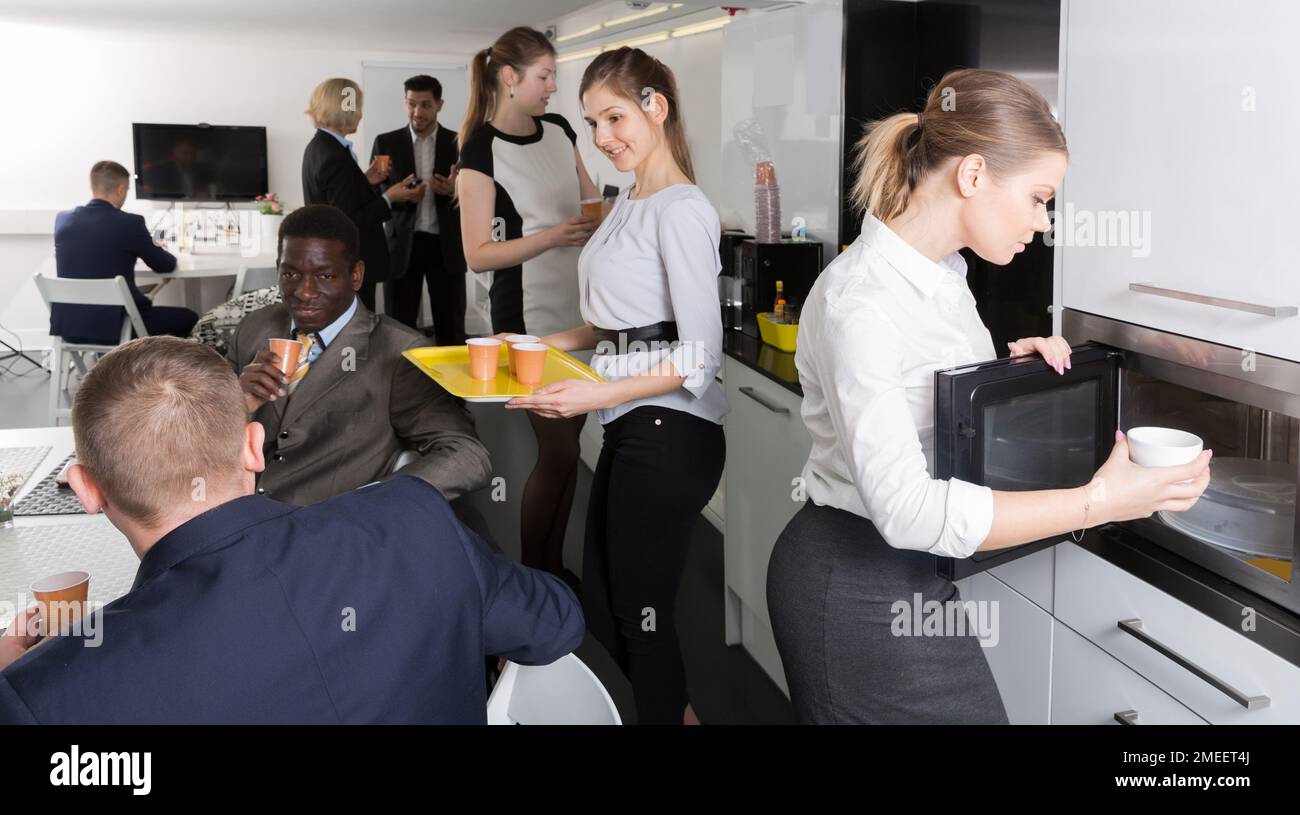Office staff are resting on a break Stock Photo - Alamy