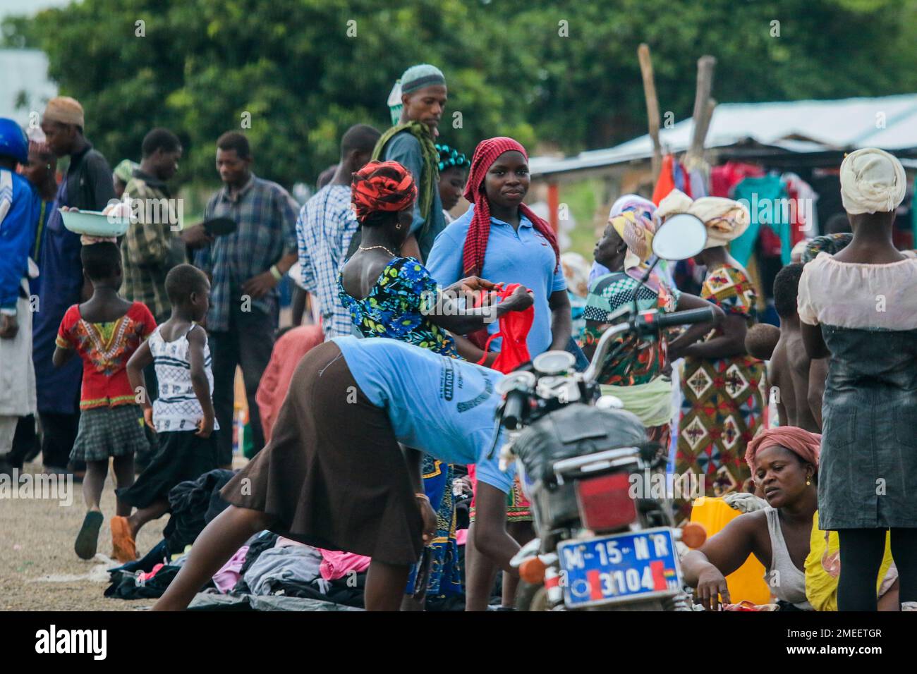 Local African People doing daily job in Ghana Village, Western Africa ...