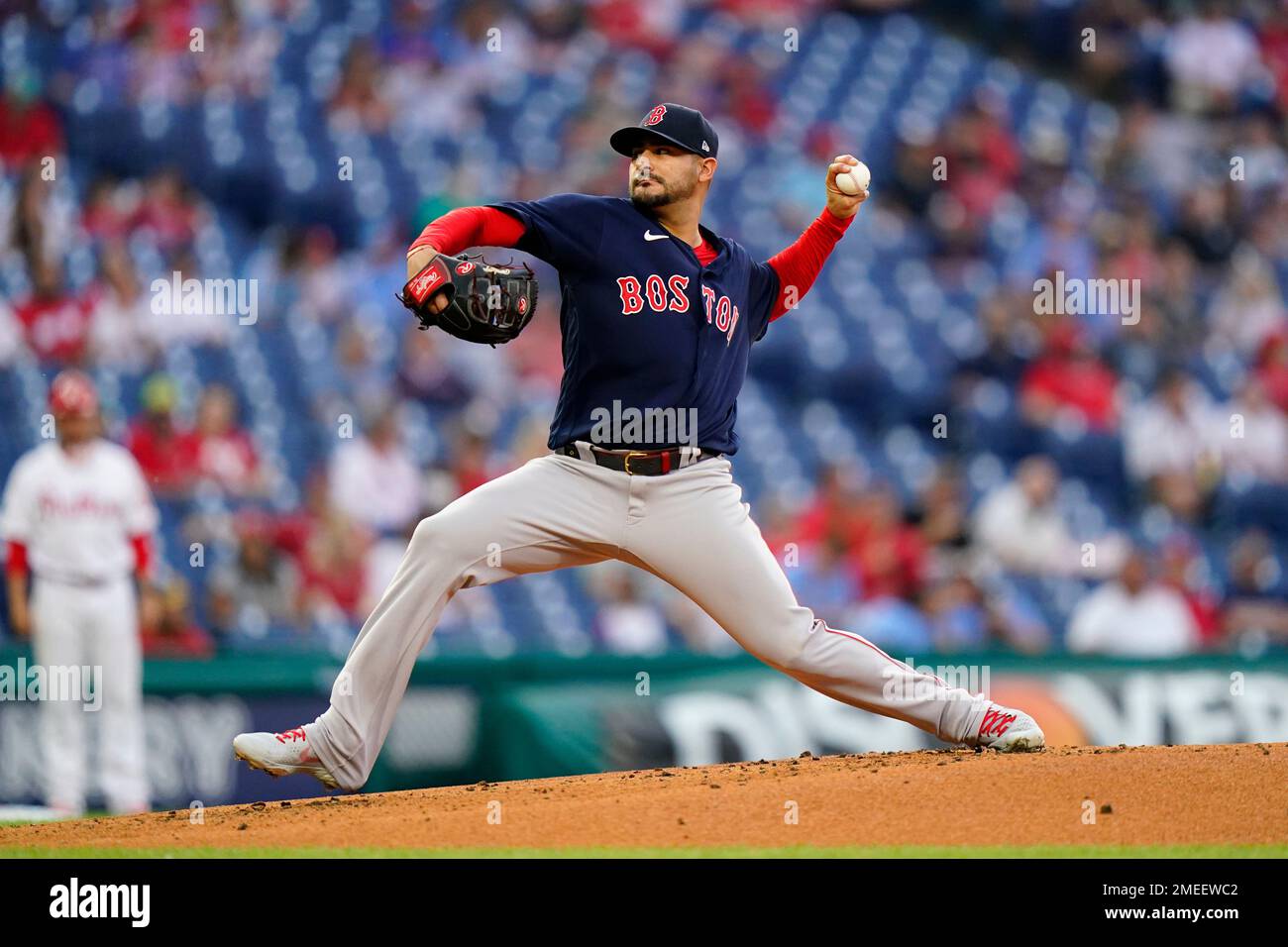 Boston Red Sox's Martin Perez plays during an interleague baseball game ...