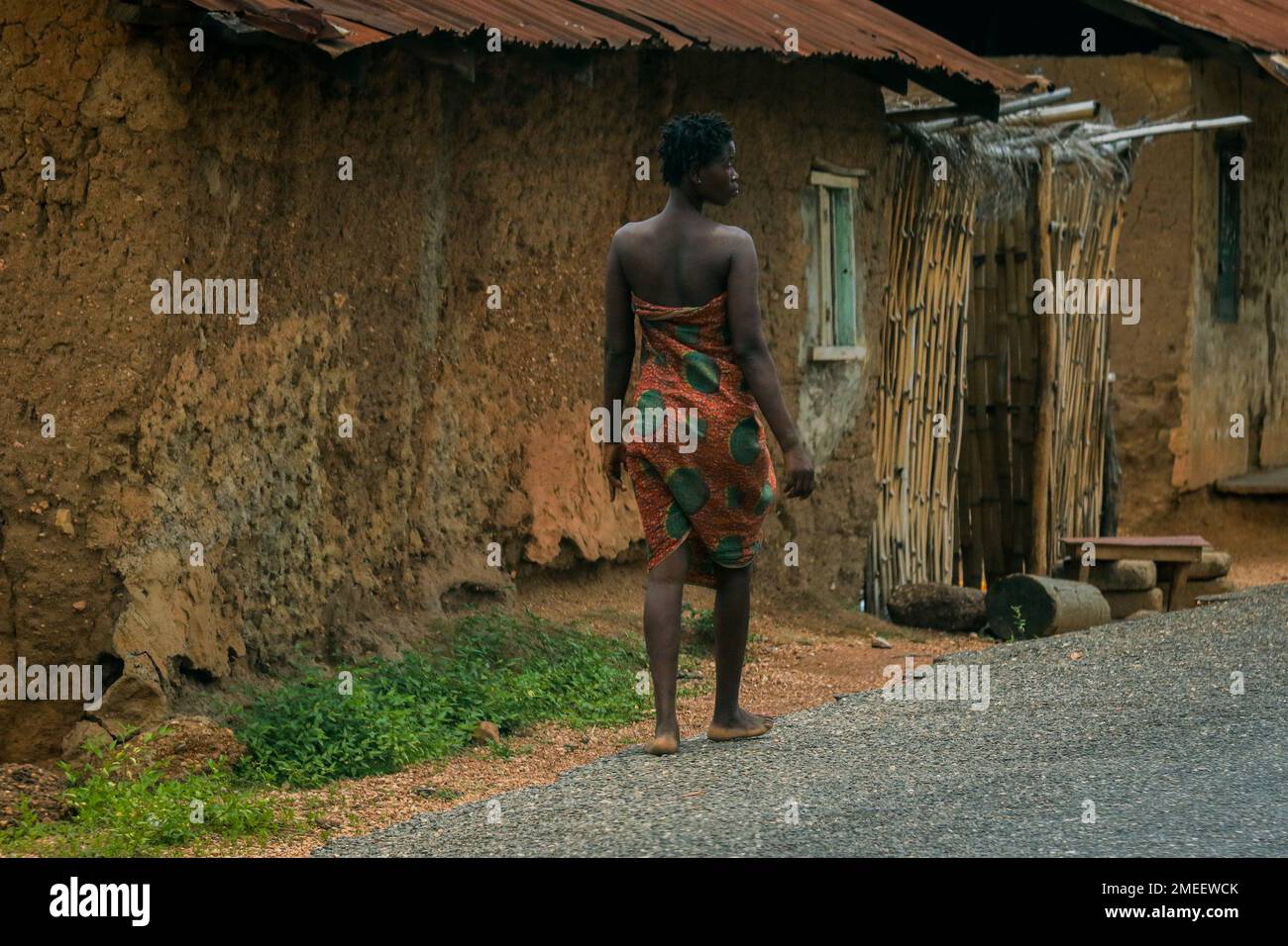 Local African People doing daily job in Ghana Village, Western Africa ...