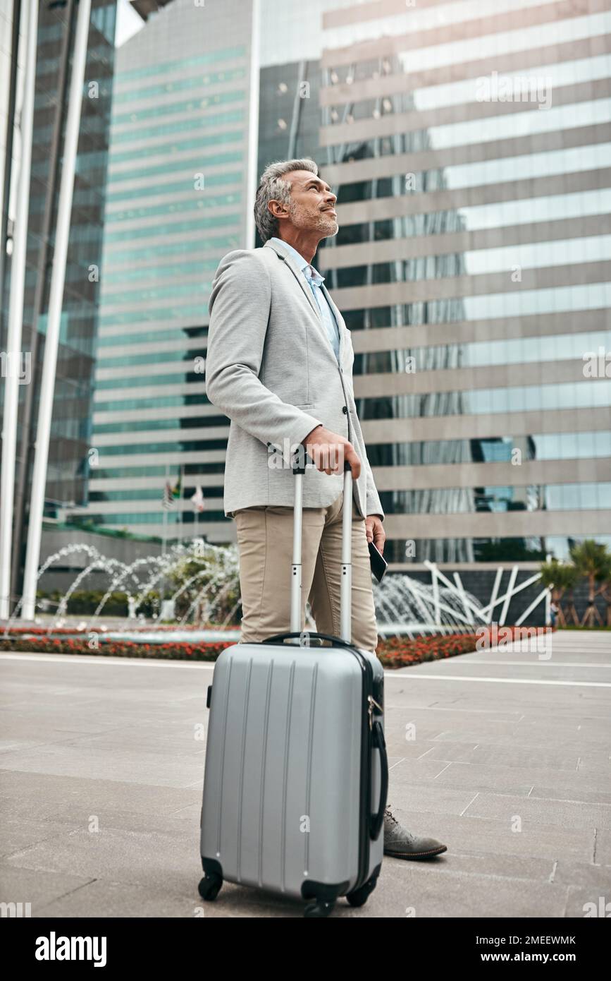 Serious Businessman With Suitcase