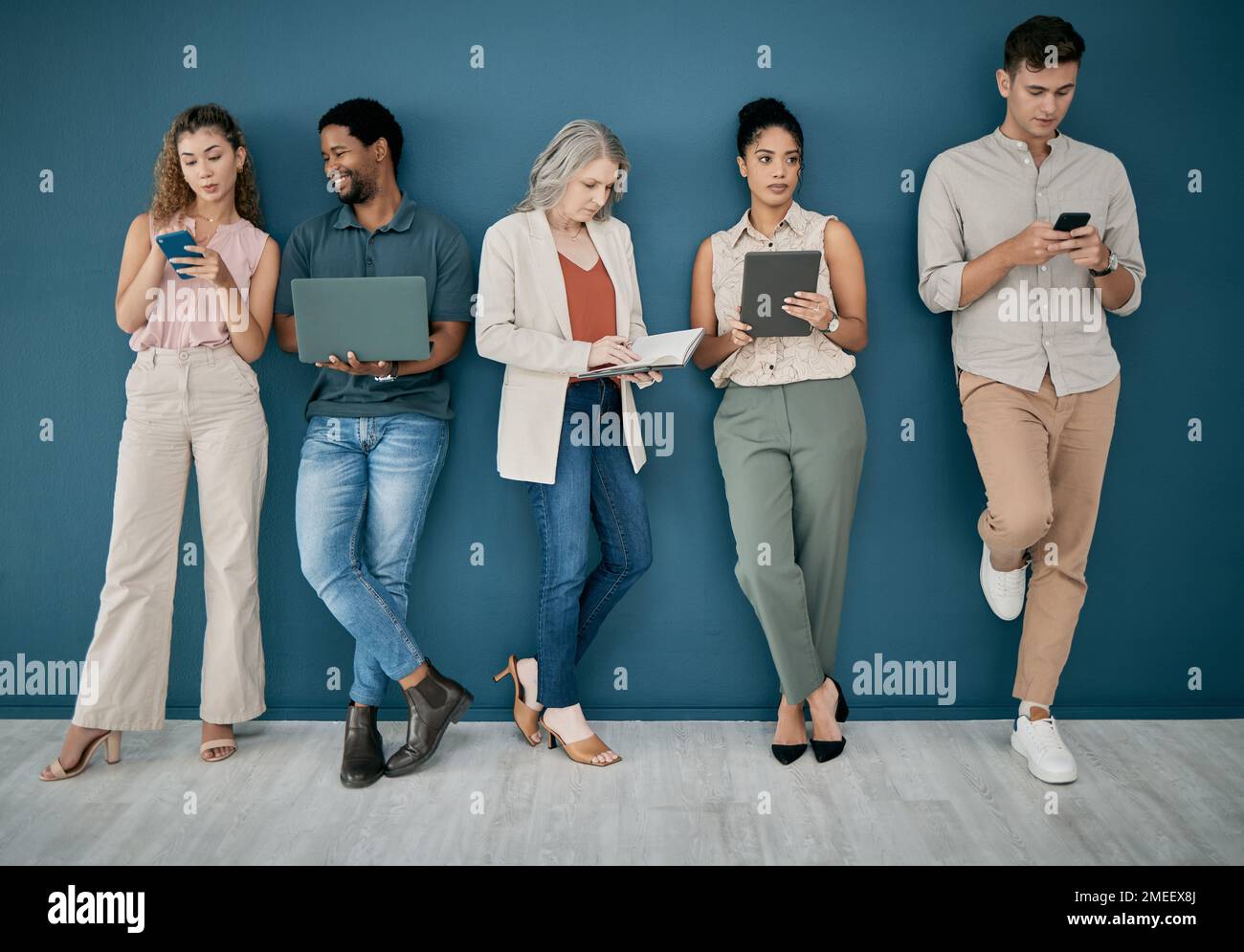 Hiring, hr and people in a waiting room for job interview at office ...