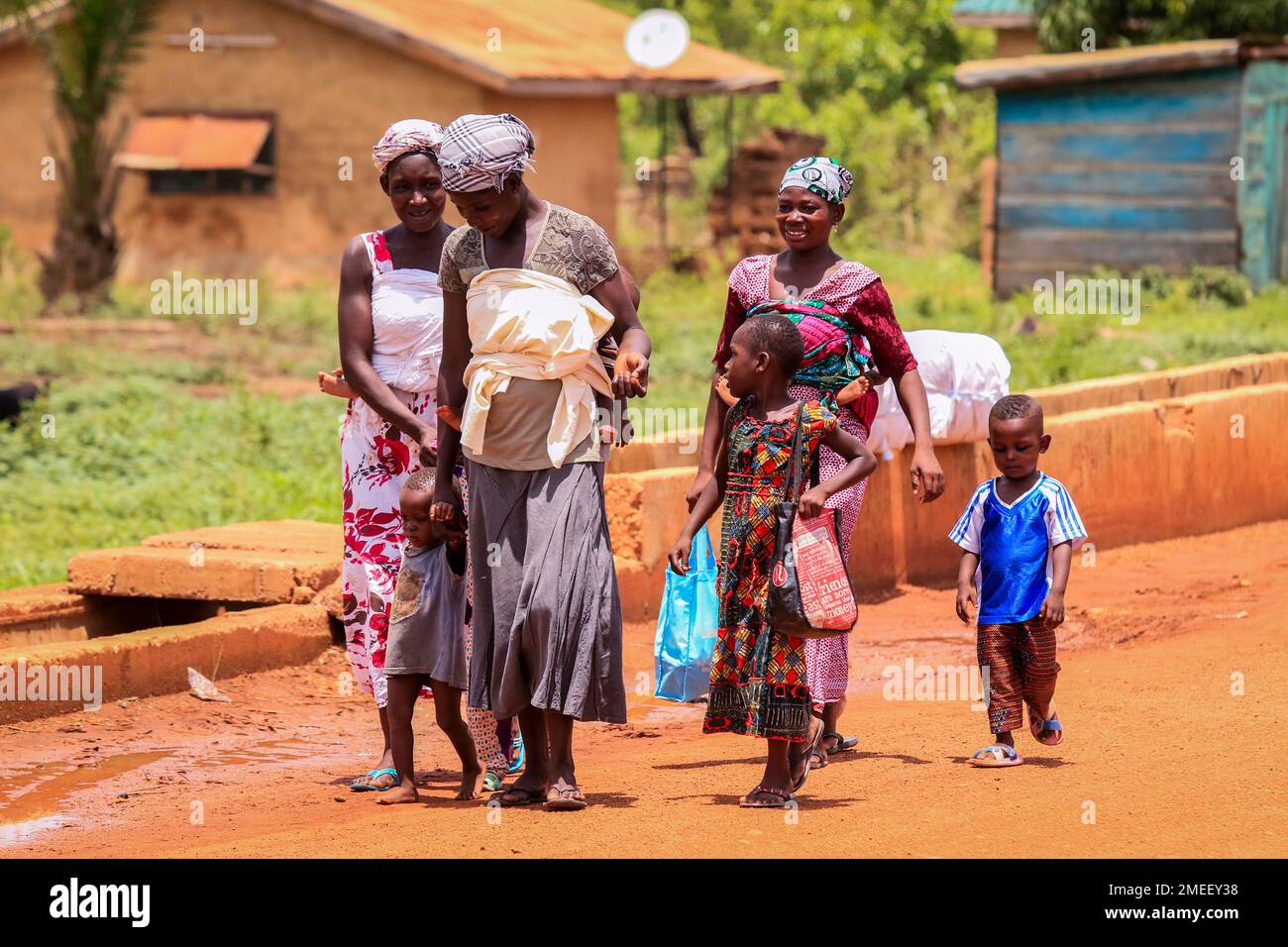 Local African People doing daily job in Ghana Village, Western Africa ...