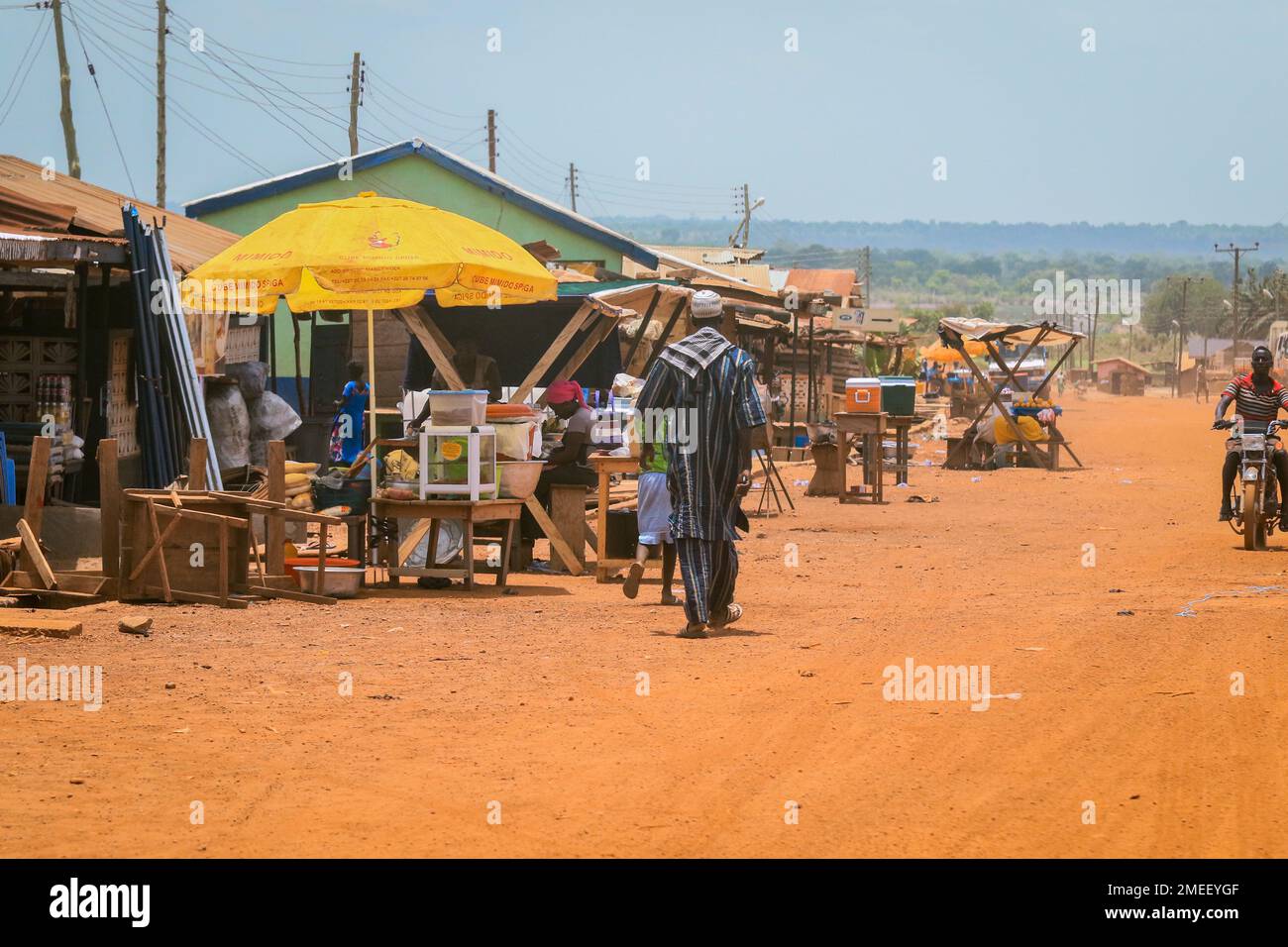 Local African People doing daily job in Ghana Village, Western Africa ...
