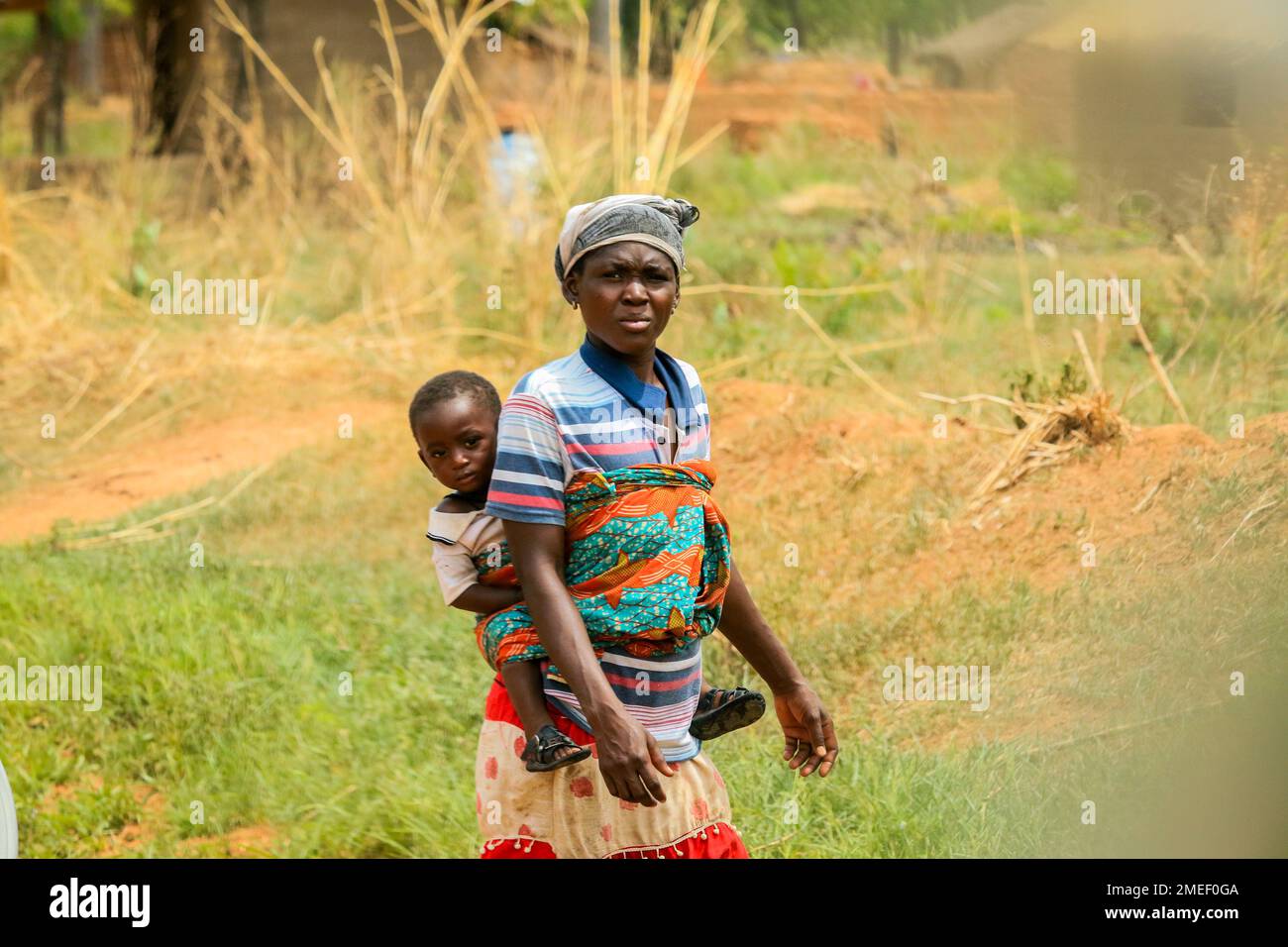 Local African People doing daily job in Ghana Village, Western Africa ...