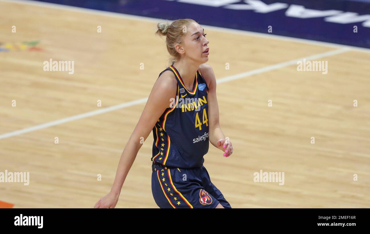 Indiana Fever's Bernadett Hatar (44) during a WNBA basketball game ...