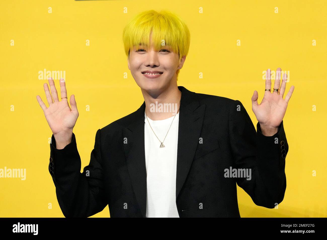 j-hope, a member of South Korean K-pop band BTS, poses for ...
