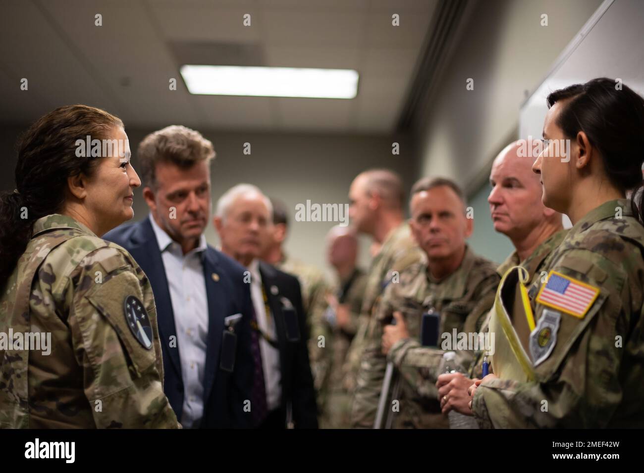 U.S. Space Force Capt. Rachel Alessi (right), SPACE FLAG 22-3 tactical ...