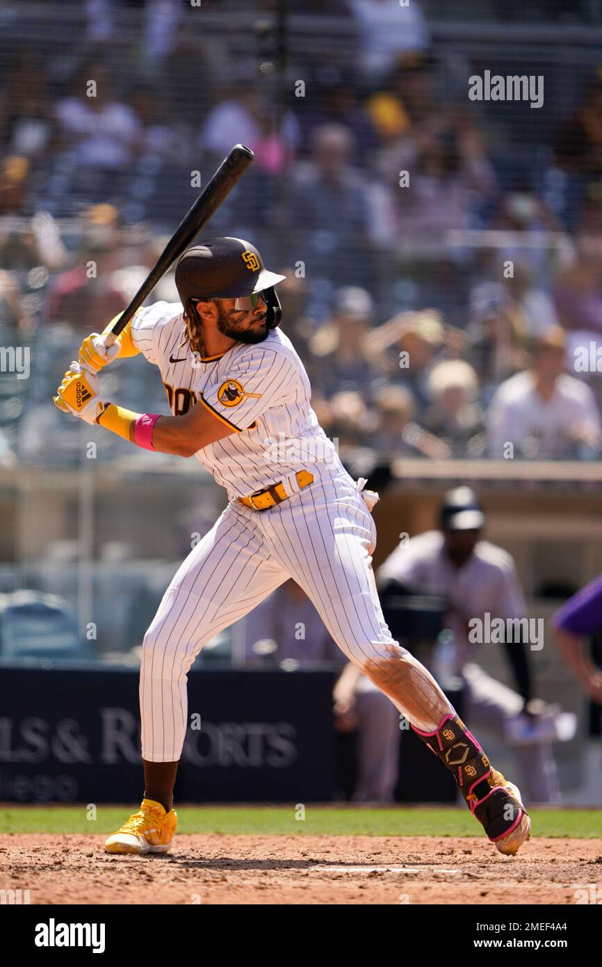 San Diego Padres' Fernando Tatis Jr. batting of a baseball game against ...