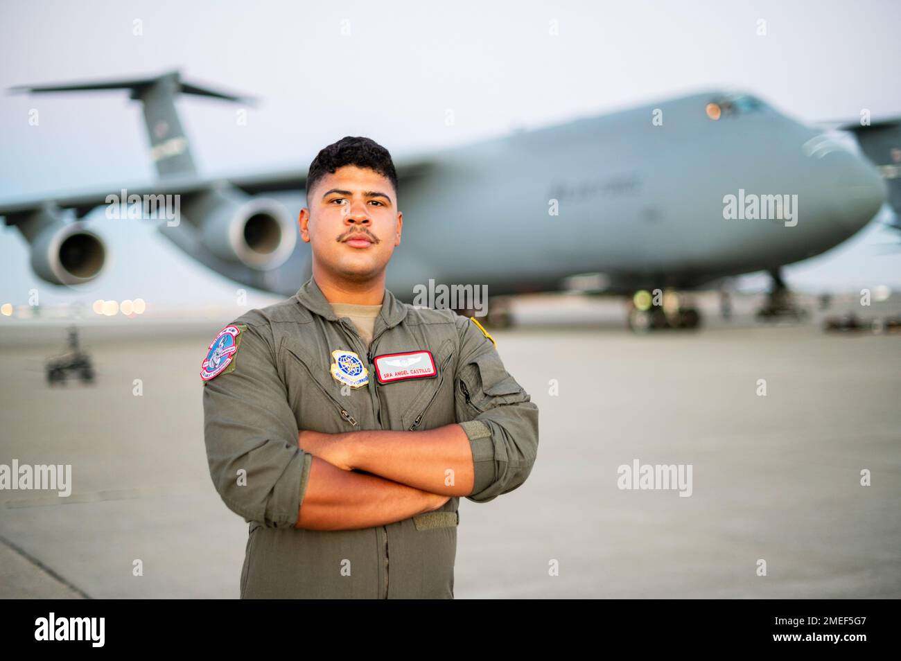 U.S. Air Force Senior Airman Angel Castillo, 22nd Airlift Squadron C-5M ...