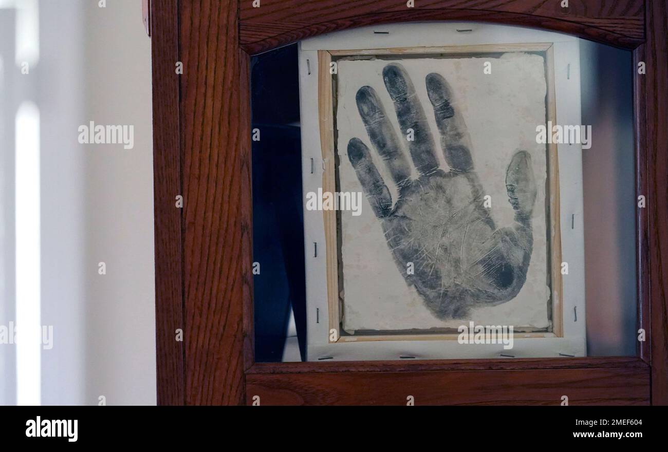A handprint of Tyrell Wilson, who was shot and killed by a California ...