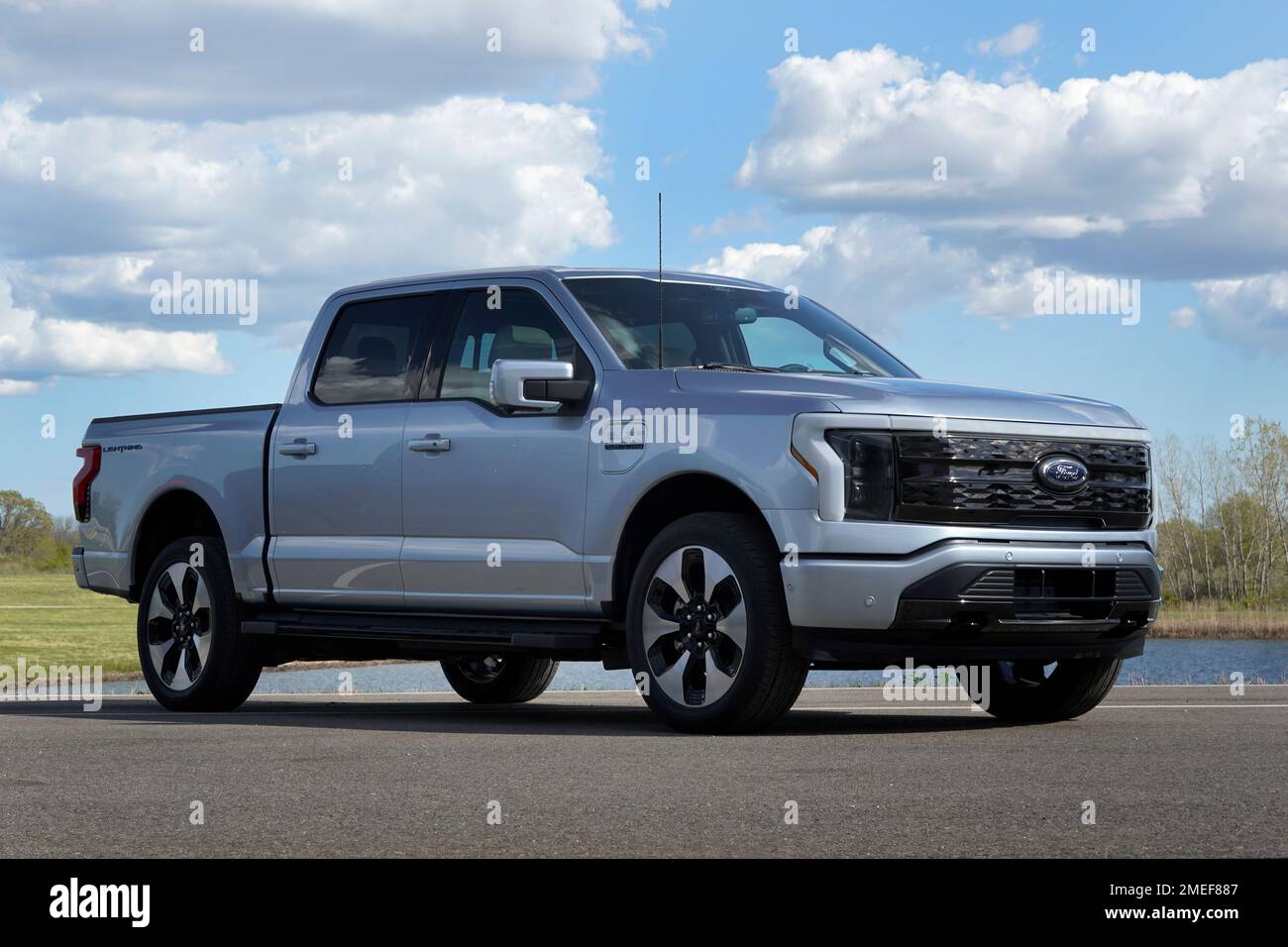 A pre-production Ford F-150 Lightning is shown in Bruce Township, Mich ...
