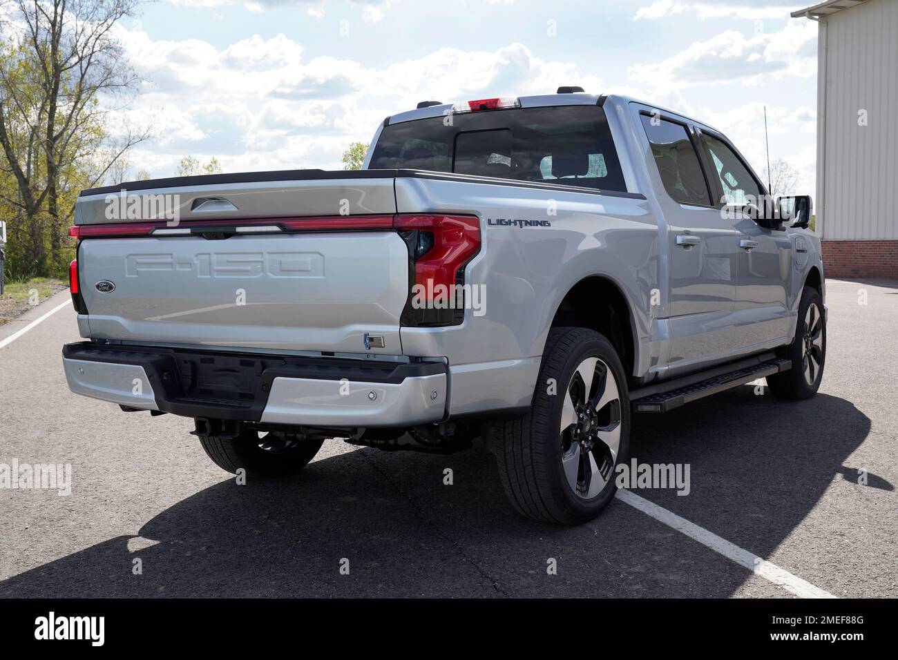 A pre-production Ford F-150 Lightning is shown in Bruce Township, Mich ...