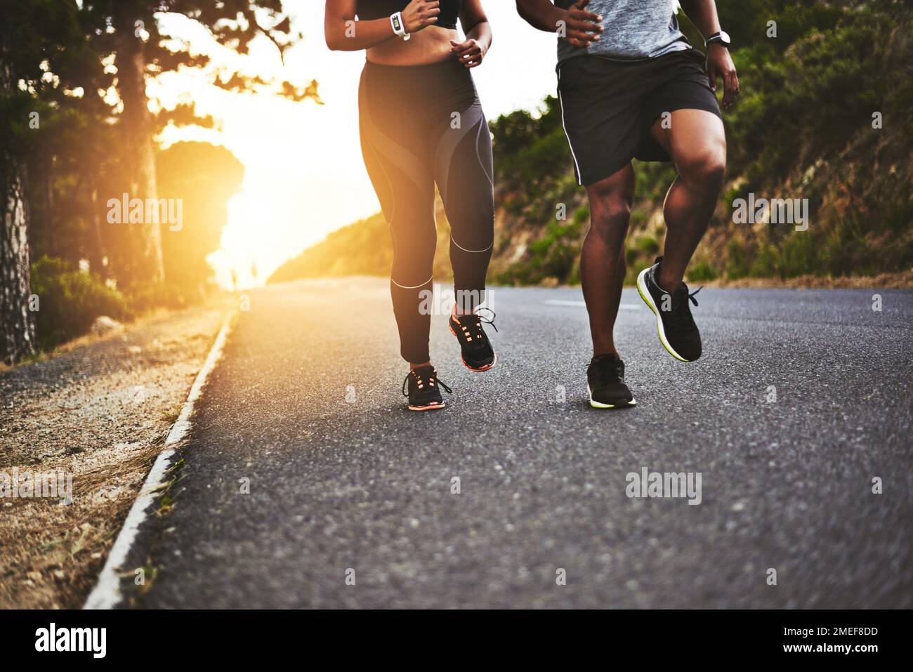 Doing it together makes the road seem shorter. Low angle shot of an ...