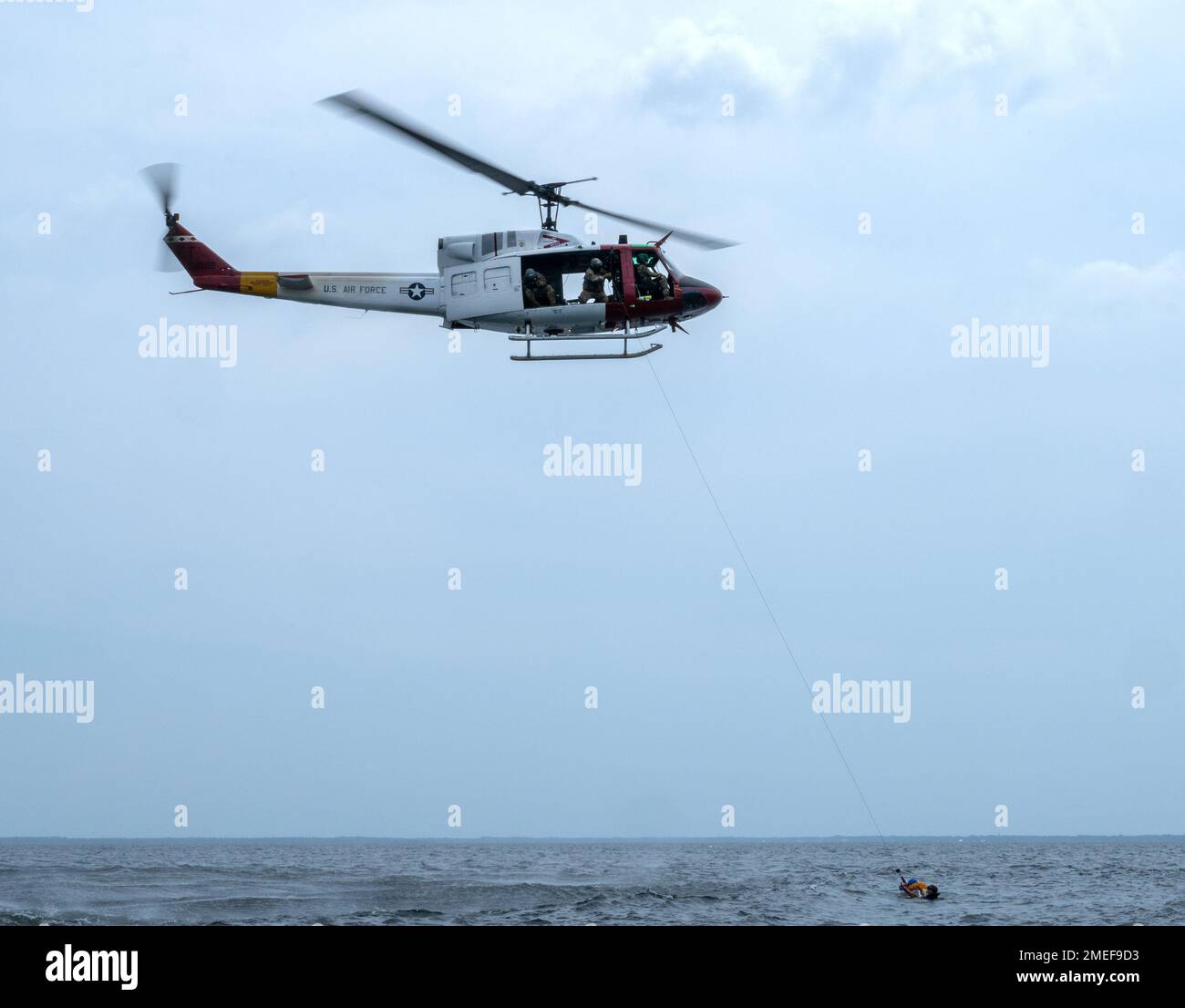 A 413th Flight Test Squadron UH-1 Huey hovers as a 492nd Special ...
